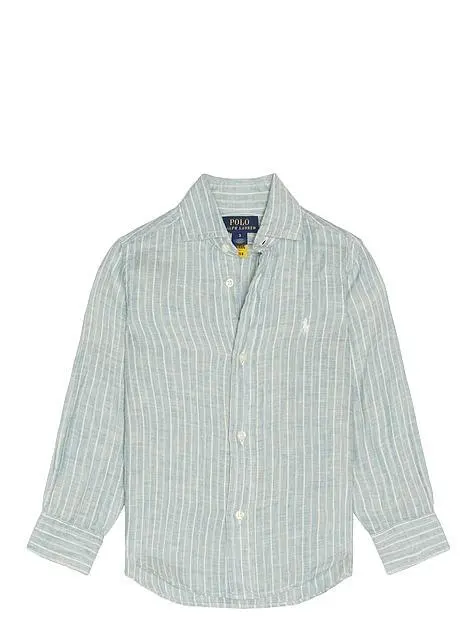 Polo Ralph Lauren Long Sleeve Linen Sport Shirt - Blue Cream