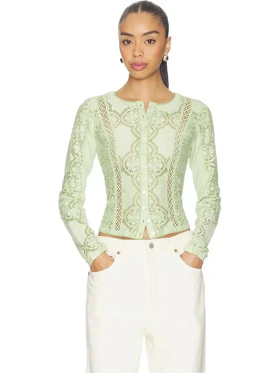 Free People Jae Knit Long Sleeve - Fresh Green