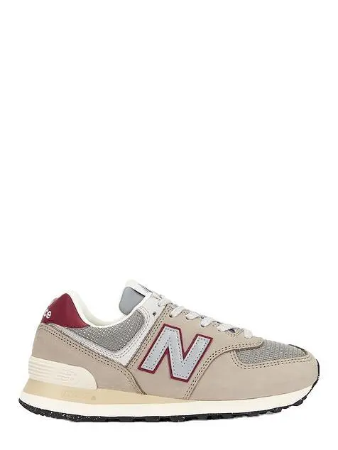 NEW BALANCE 574 Sneaker - Arid Stone & Monarch Burgundy