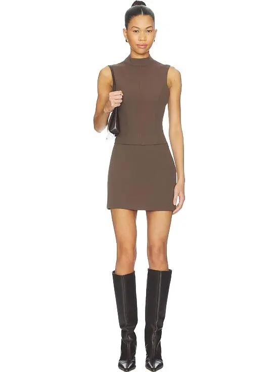 ALL THE WAYS Ileen Mini Skirt Set - Brown
