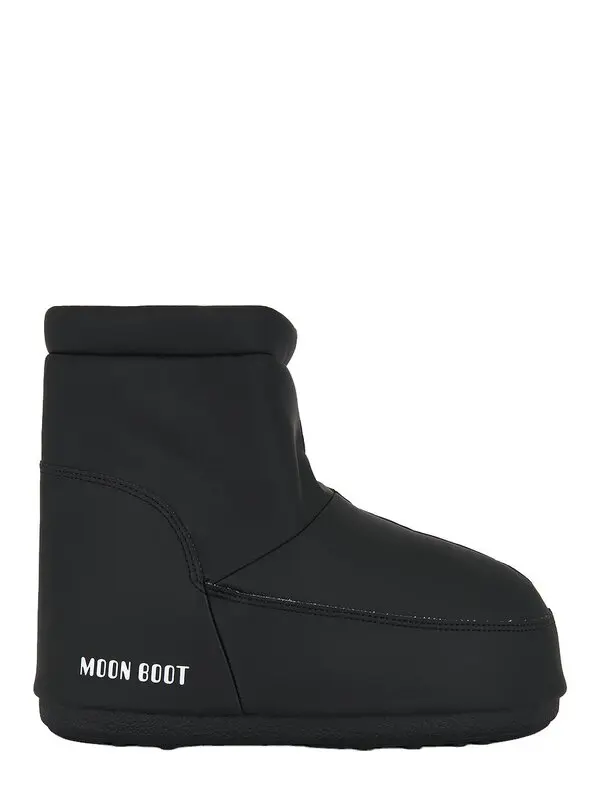 Moon Boot Icon Low No Lace Rubber Boot - Black