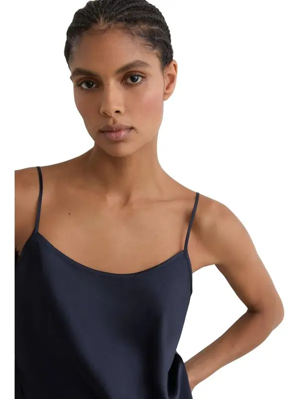 REISS Corey Silk Cami Top - Navy