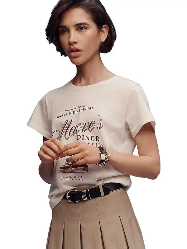Maeve Evelyn T-shirt Top - Ivory Pattern