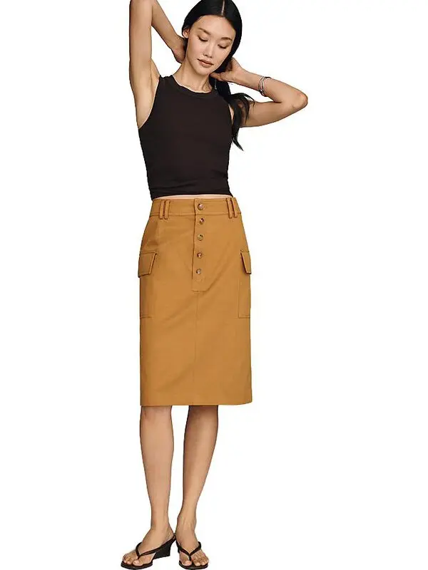 MARE MARE Belted Cargo Pencil Skirt - Camel