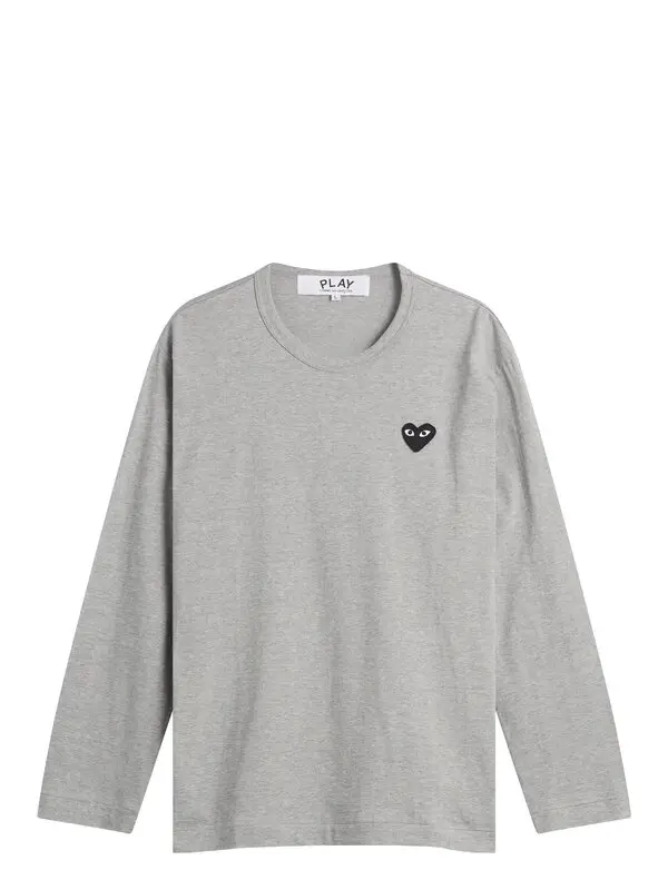 Play Comme Des Garcon T-shirt With Black Emblem Knit - Grey