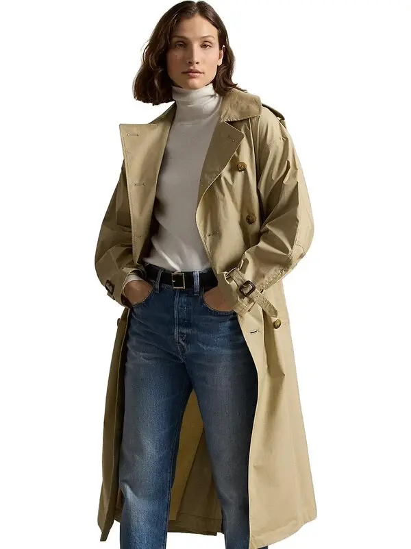 Ralph Lauren Stretch-cotton Blend Trench Coat - Tan