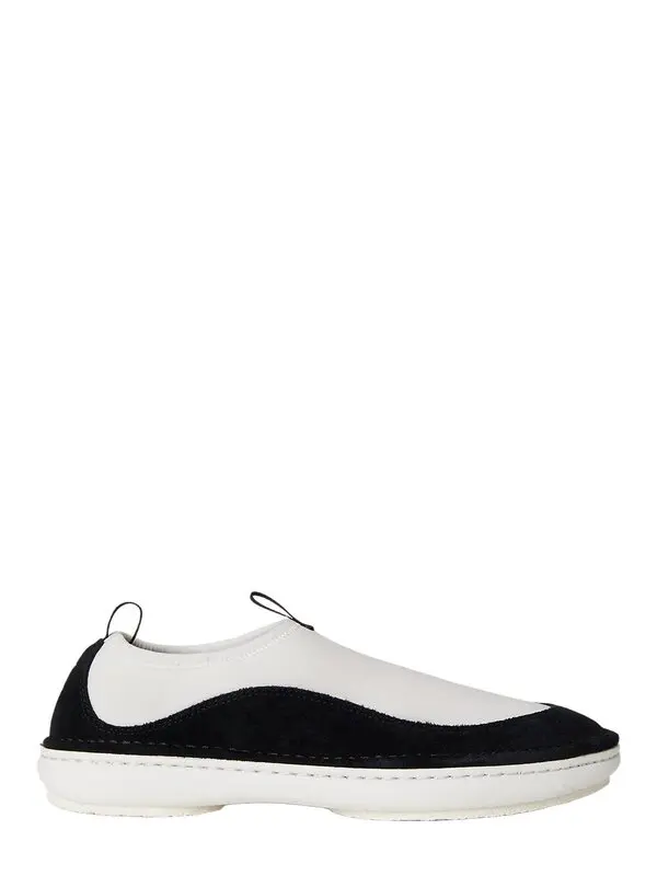 Ralph Lauren Suede-trim Neoprene Slip-on Sneakers - Deckwash White/black