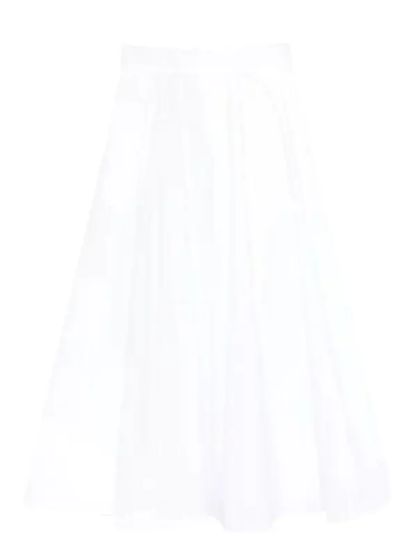 P.a.r.o.s.h Elastic-waist A-line Midi Skirt - White