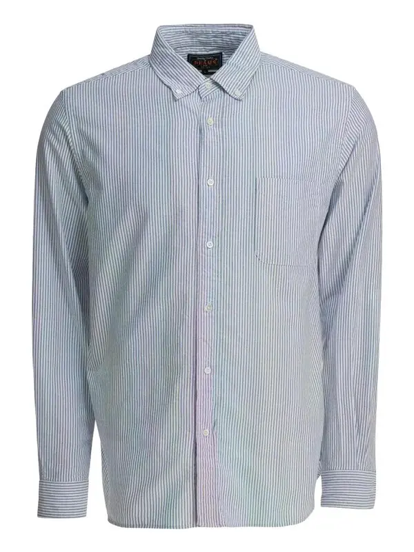 BEAMS B.d. Striped Chest-pocket Shirt - Blue
