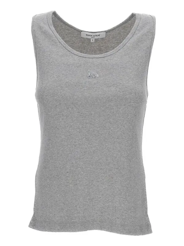 Maison Kitsuné Baby Fox Ribbed Tank Top - Grey