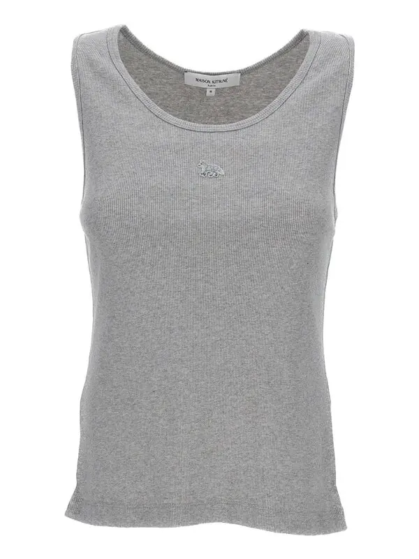 Maison Kitsuné Baby Fox Ribbed Tank Top - Grey