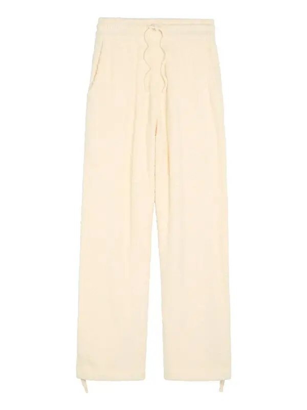PICANTE Shaggy Textured Cotton-blend Sweatpants - Ivory