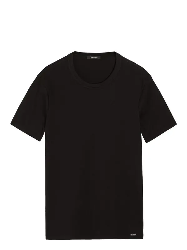 TOM FORD Crew-neck Stretch-cotton T-shirt - Black