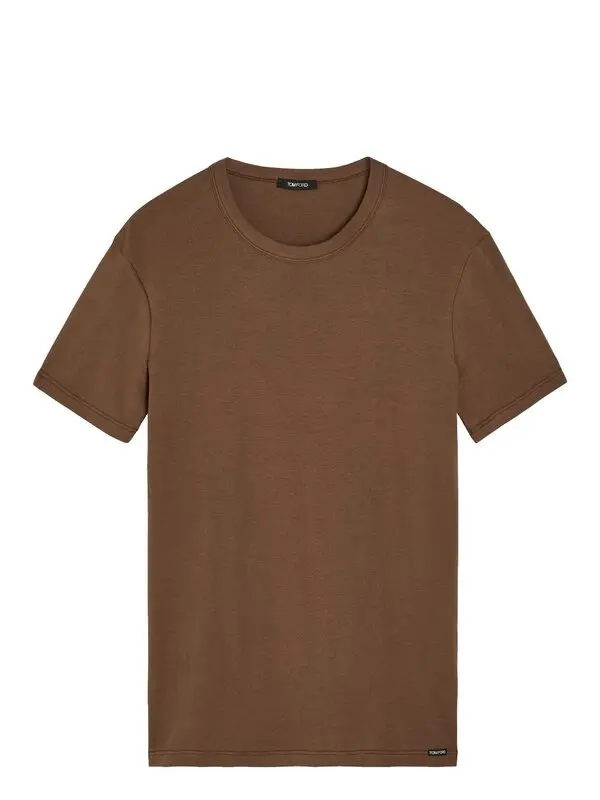 TOM FORD Crew-neck Stretch-cotton T-shirt - Brown