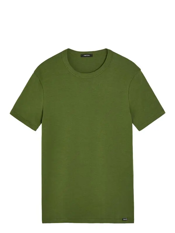 TOM FORD Crew-neck Stretch-cotton T-shirt - Green