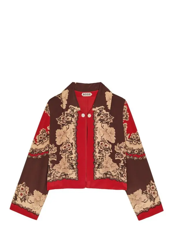 BODE Storybook Printed Silk Jacket - Red