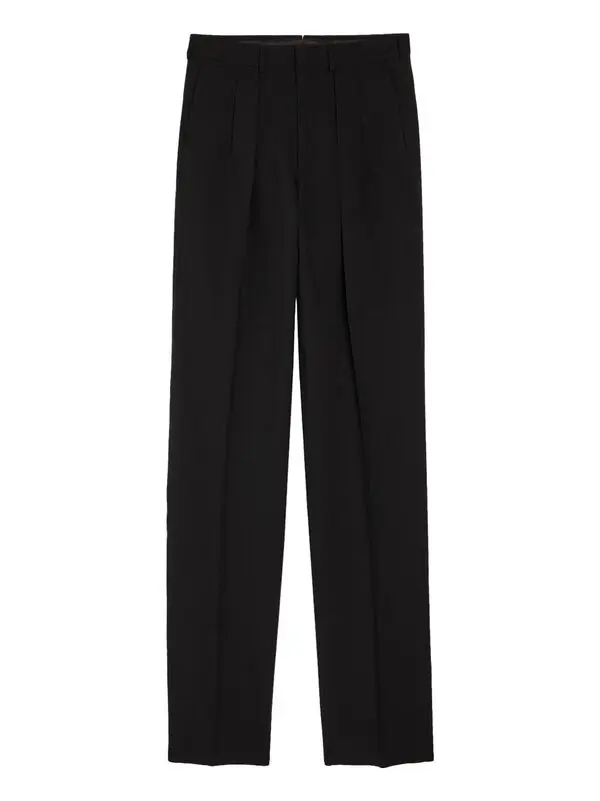 TOM FORD Double-pleated Wool-blend Trousers - Black