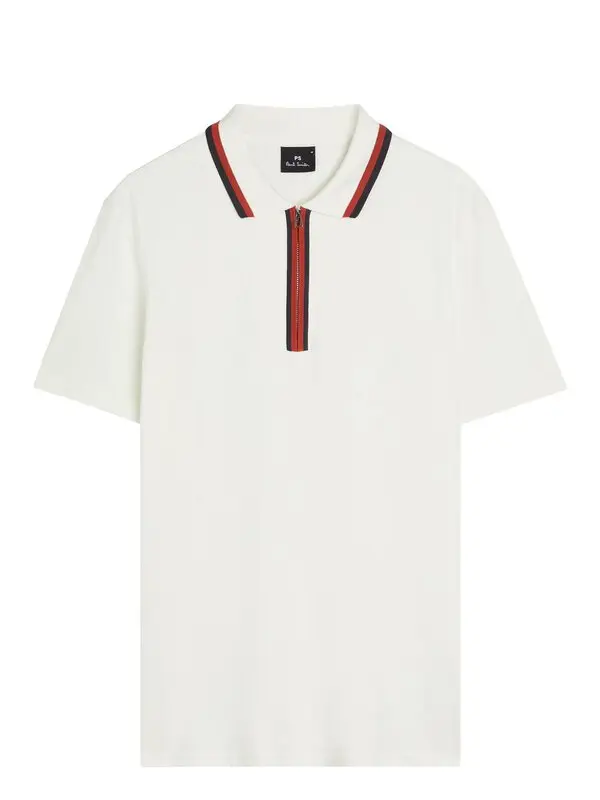 Paul Smith Striped-trim Stretch-cotton Polo Shirt - White