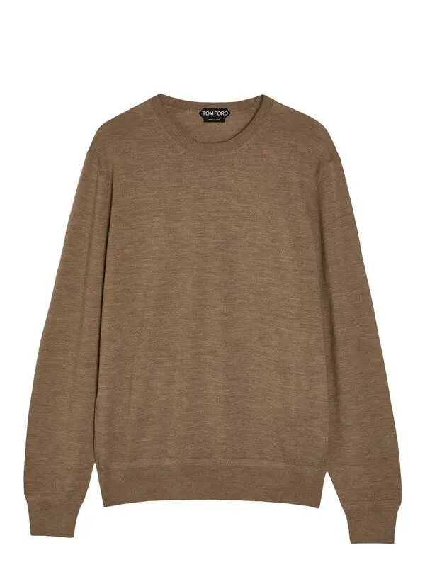 TOM FORD Crew-neck Wool Jumper - Taupe