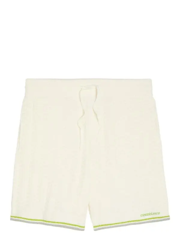 Casablanca Tennis Striped Bouclé Shorts - White