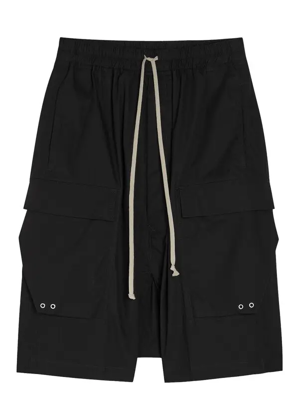 Rick Owens Cargo Pods Cotton-poplin Shorts - Black