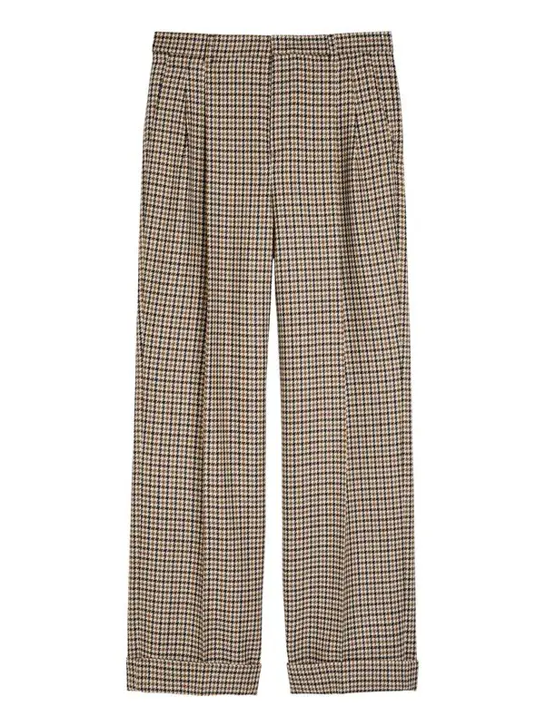 Valentino Garavani Houndstooth Straight-leg Wool Trousers - Multicoloured 1