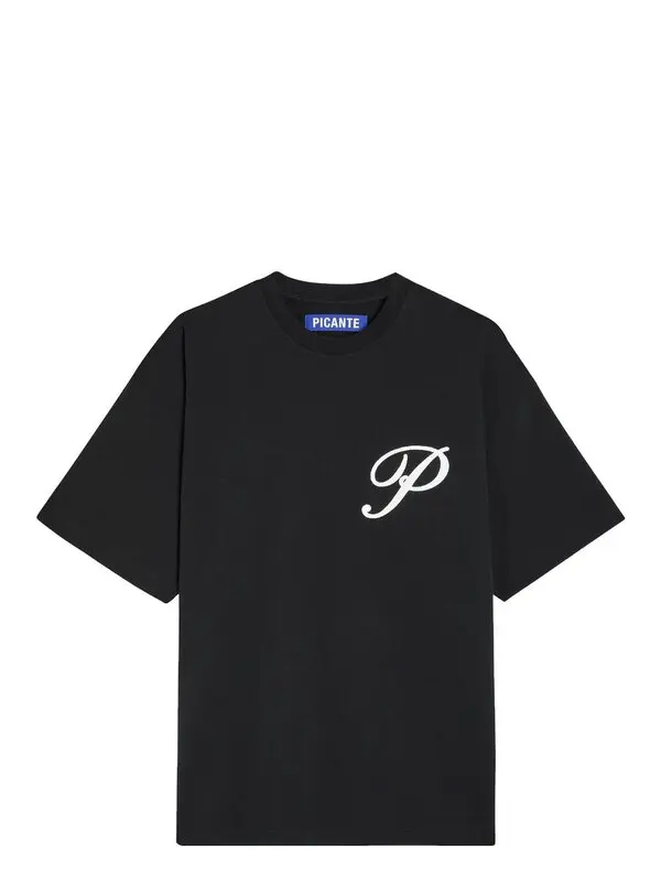 PICANTE Gallery Logo Cotton T-shirt - Black