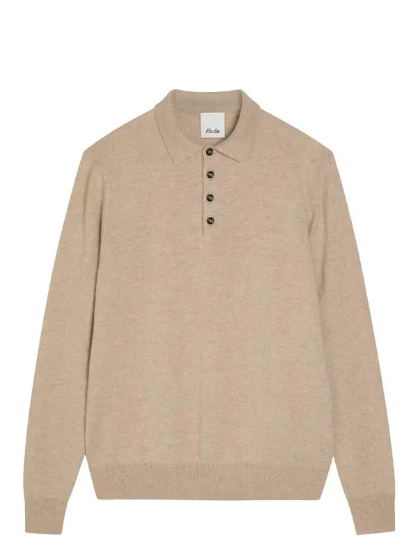 ALLUDE Cashmere Polo Jumper - Beige