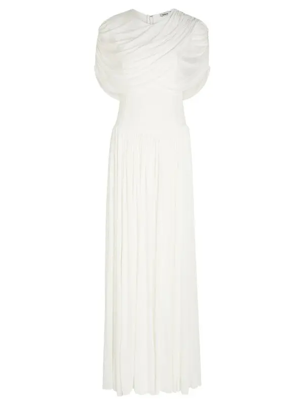 Simkhai Nancie Draped Cape-effect Maxi Dress - Ivory