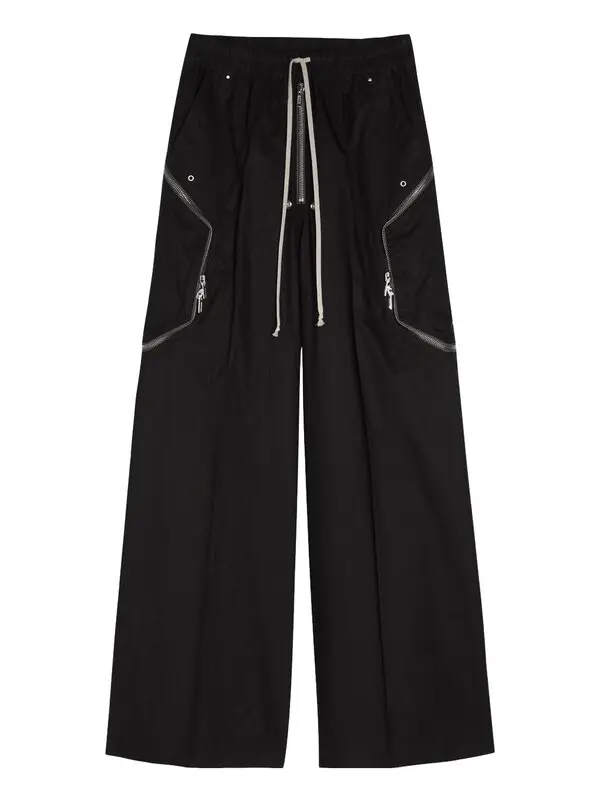 Rick Owens Heizer Belas Wide-leg Cotton Cargo Trousers - Black