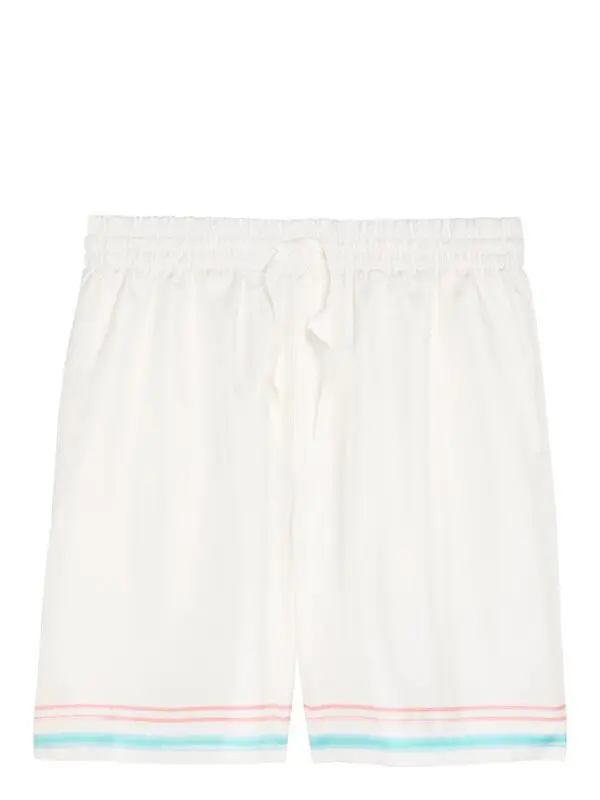 Casablanca Dance Joy Printed Silk Shorts - White