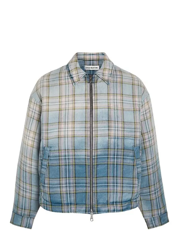 COLE BUXTON Checked Cotton Jacket - Blue