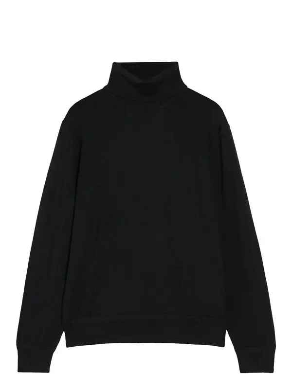 TOM FORD Roll-neck Fine-knit Wool Jumper - Black