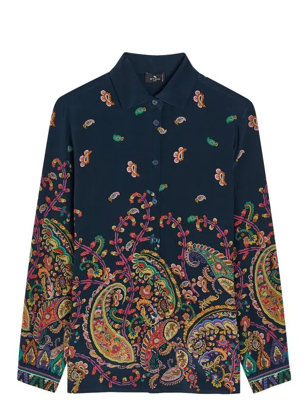 Etro Patterned Silk Shirt - Black