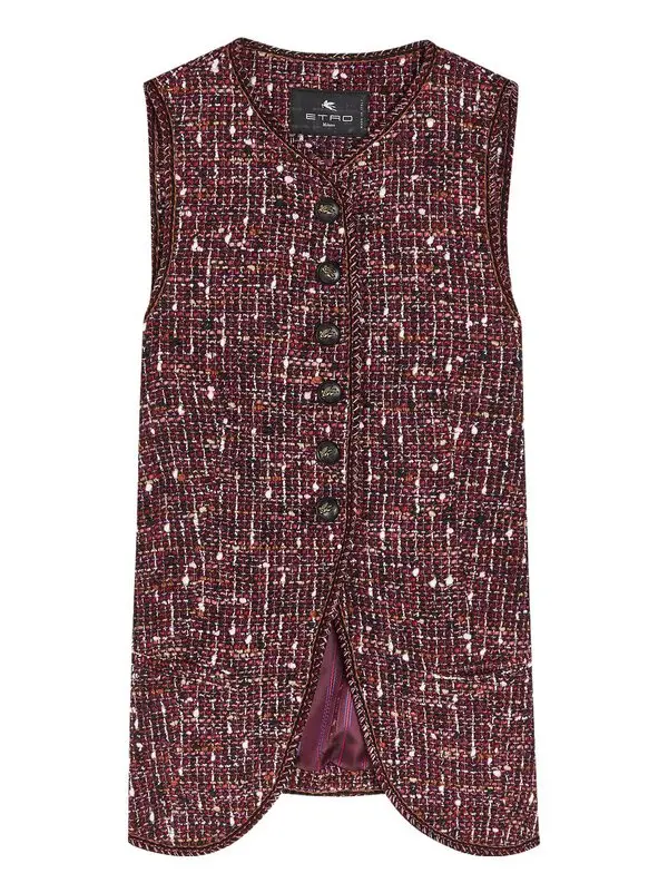 Etro Patterned Bouclé Gilet - Multicoloured 1