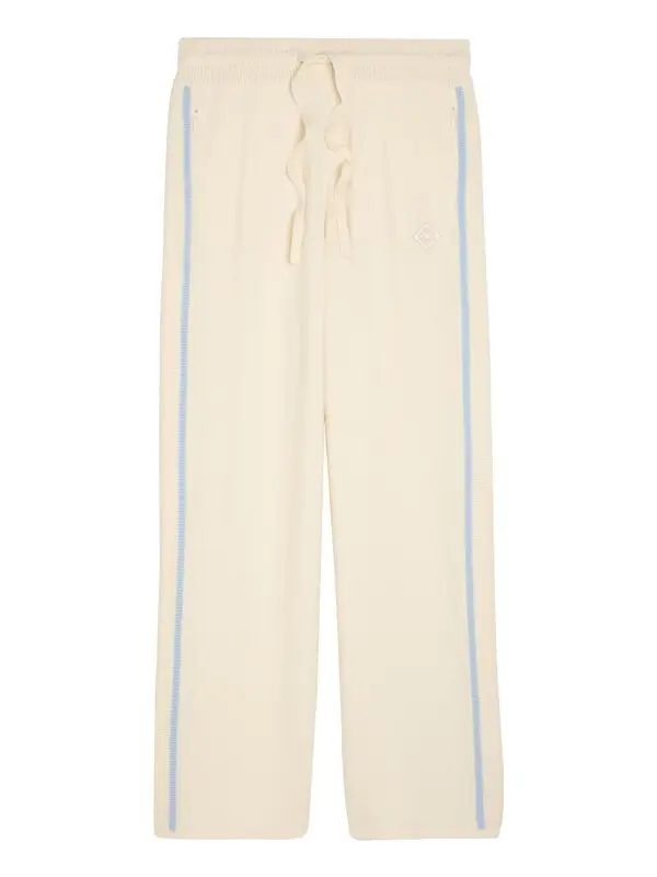 Casablanca Striped Wool And Cashmere-blend Sweatpants - Cream