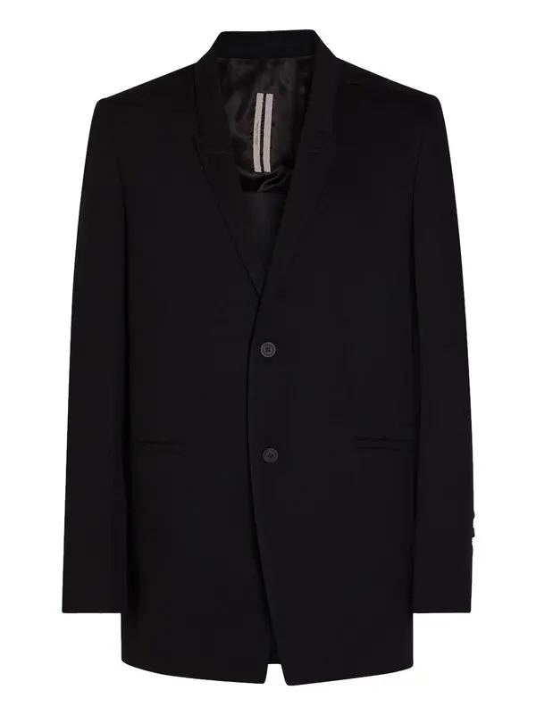 Rick Owens Concordian Wool Blazer - Black