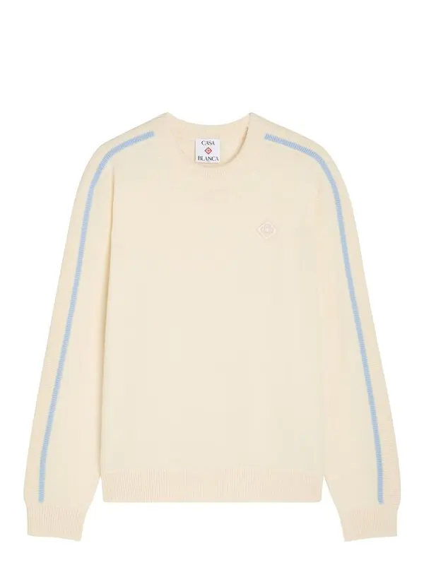 Casablanca Crew-neck Wool And Cashmere-blend Jumper - Cream