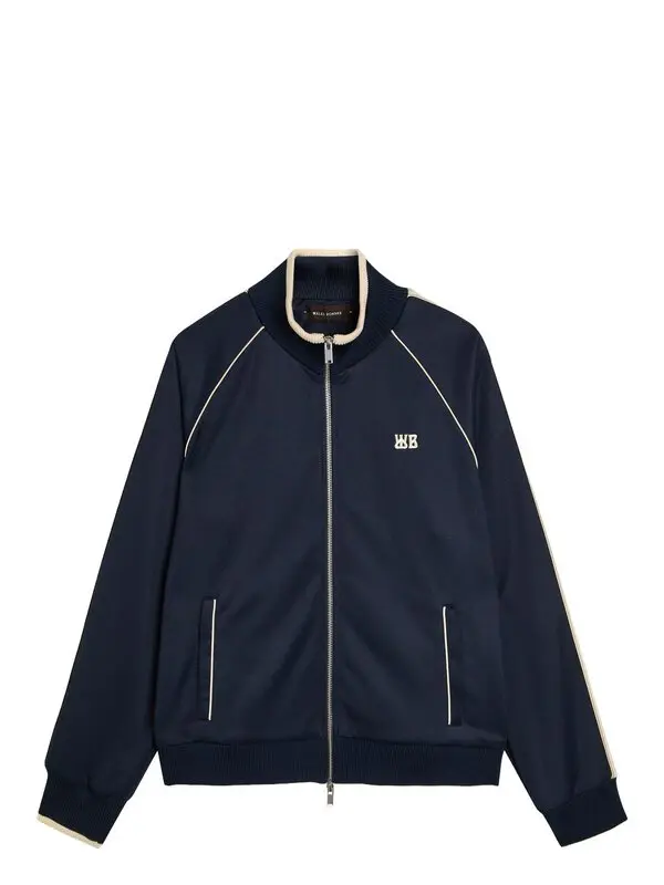 WALES BONNER Motion Logo-embroidered Jersey Track Jacket - Navy