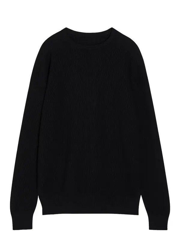 Rick Owens Jumbo Ribbed Wool Jumper - Black