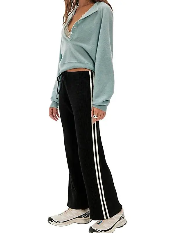Donni. Thermal Crop Stripe Pants - Jet