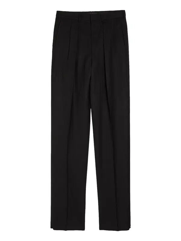 TOM FORD Striped Wool Trousers - Black