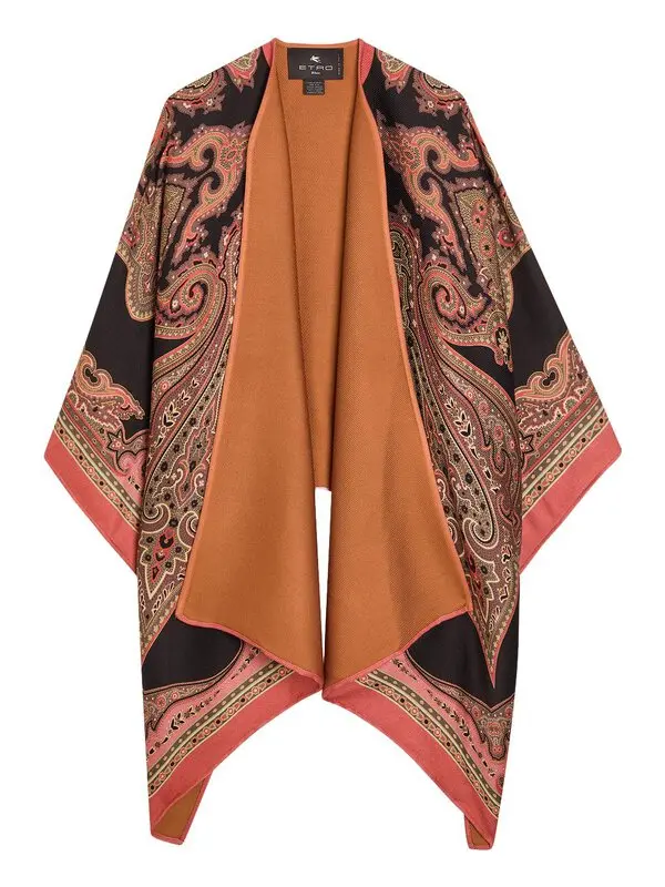 Etro Patterned Jacquard Wool-blend Cape - No Colour