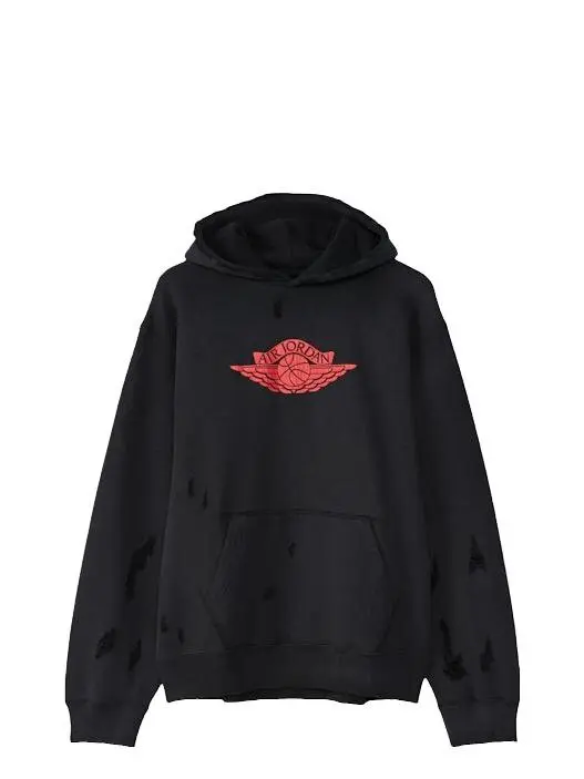JORDAN Rare Air Fleece Pullover Hoodie - Black/gym Red
