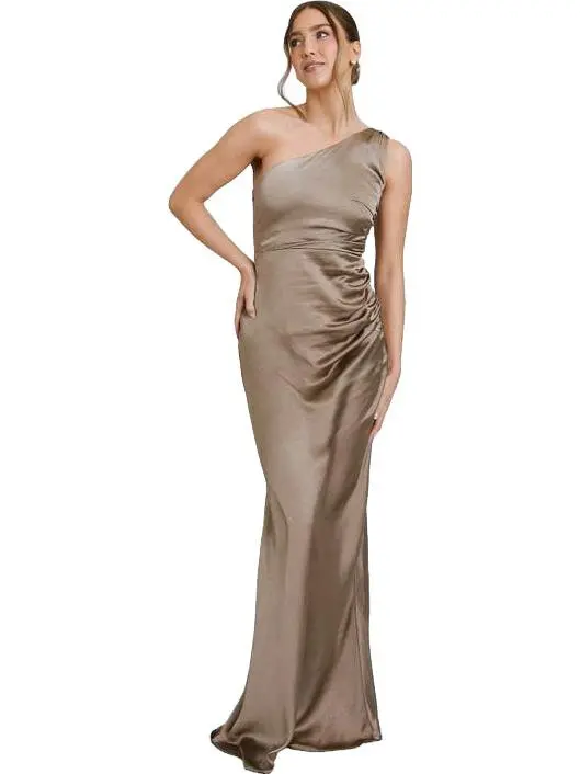 SIX STORIES One-shoulder Maxi Dress - Truffle