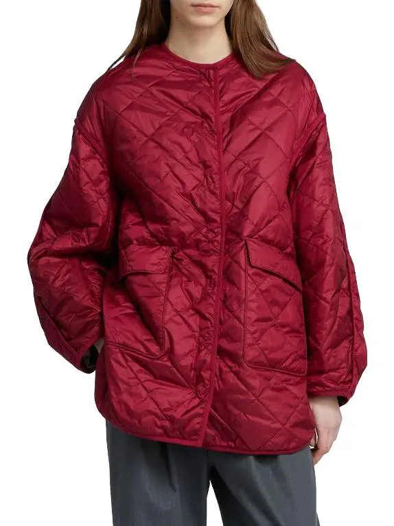 MM BY MAX MARA Spiga Quilted Jacket - Dark Red