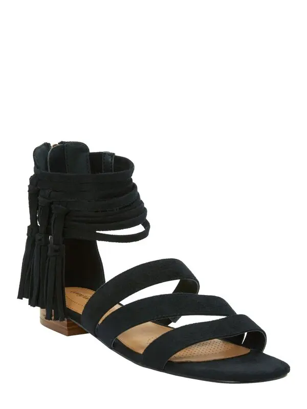 COMFORTVIEW Eleni Gladiator Sandal With Tassel Detail - Black