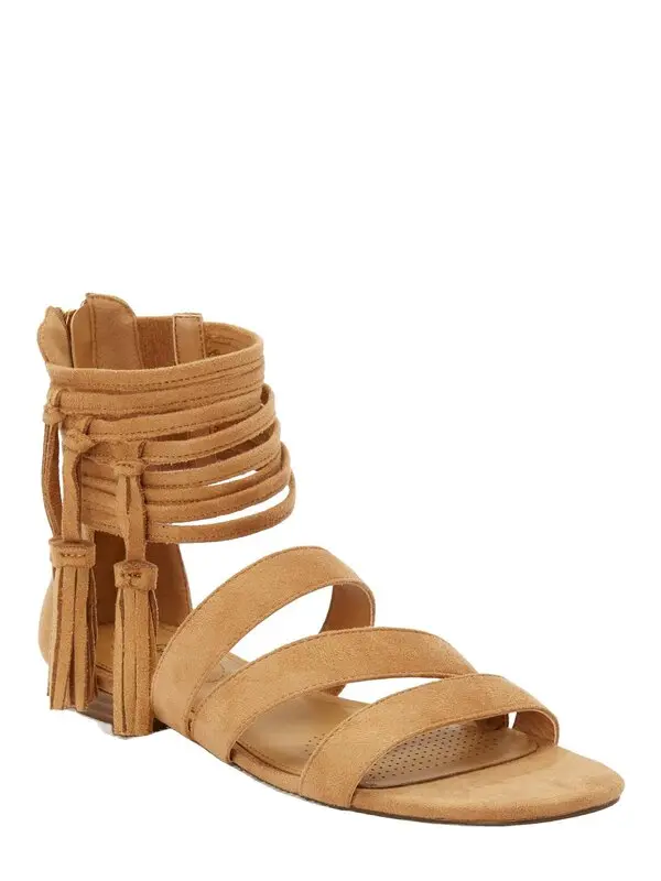 COMFORTVIEW Eleni Gladiator Sandal With Tassel Detail - Tan