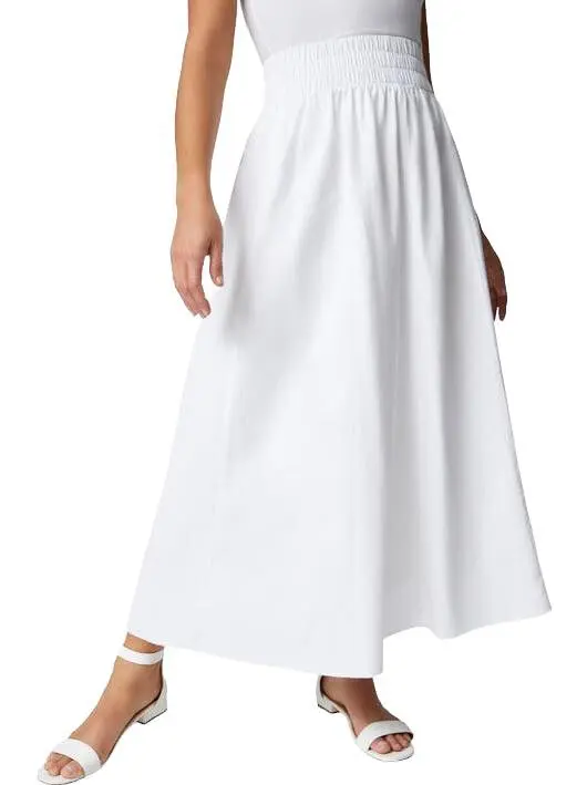 JESSICA LONDON Chambray Maxi Skirt - White
