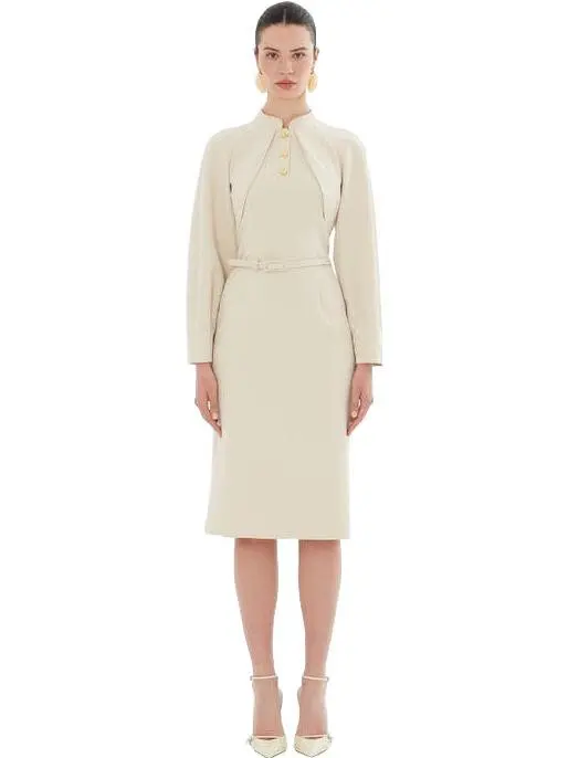 GIZIA Midi Dress With Bolero - Beige